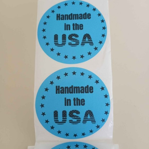 Office | 10 Handmade Usa Round Shipping Labels Thermal Packaging ...